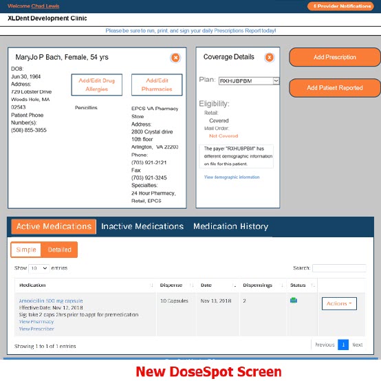 XLDent :: ePrescribing Updates